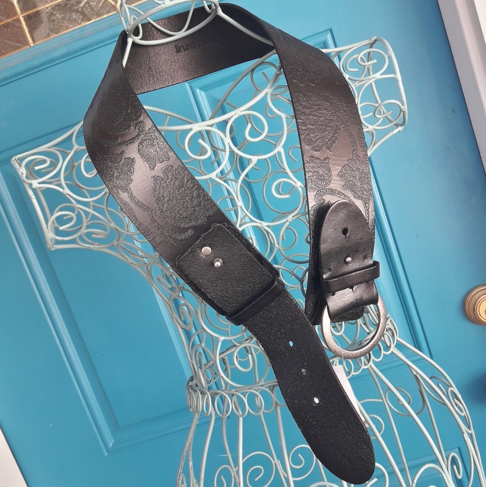 Genuine Leather Belt Wide Boho Belt Brutalist Bohemia… - Gem